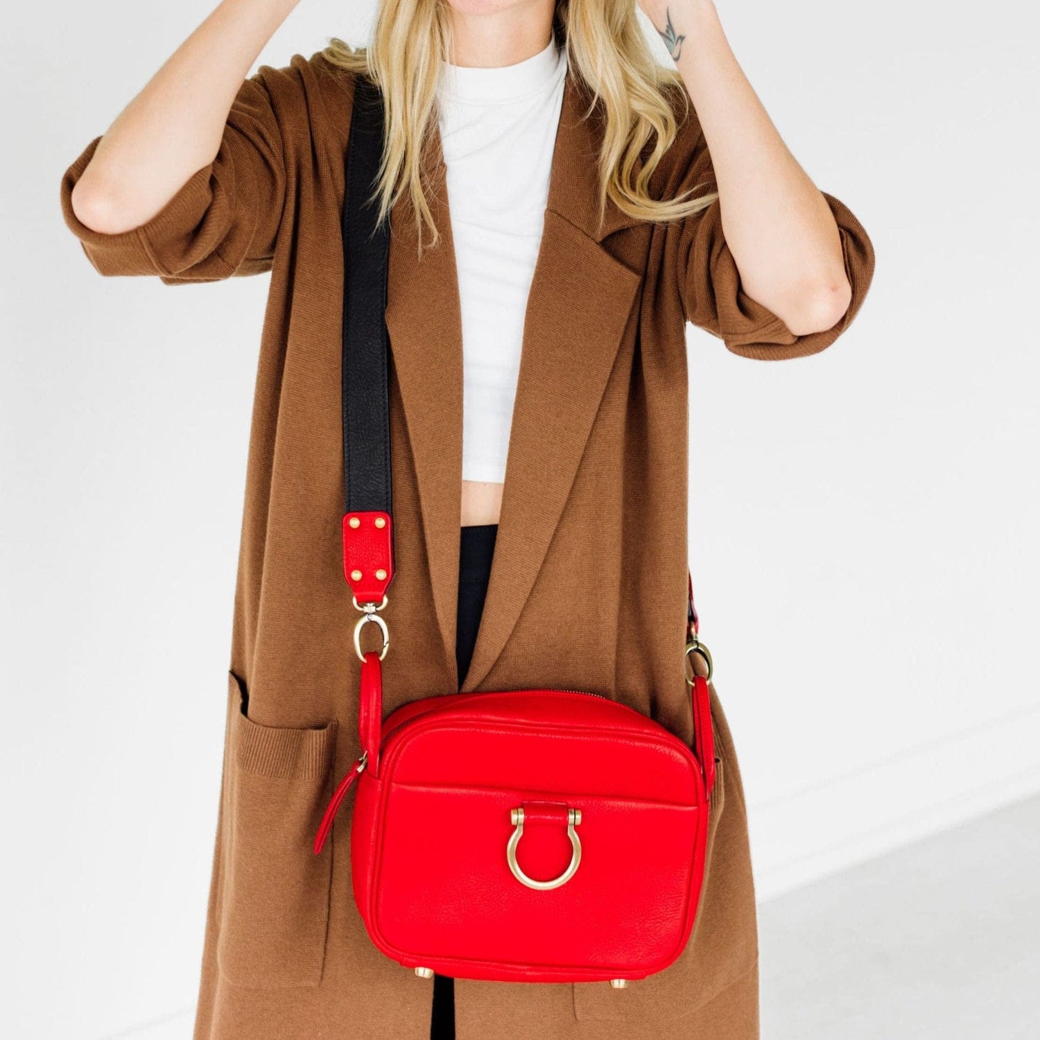 Rheta Leather Two-toned Bag Strap